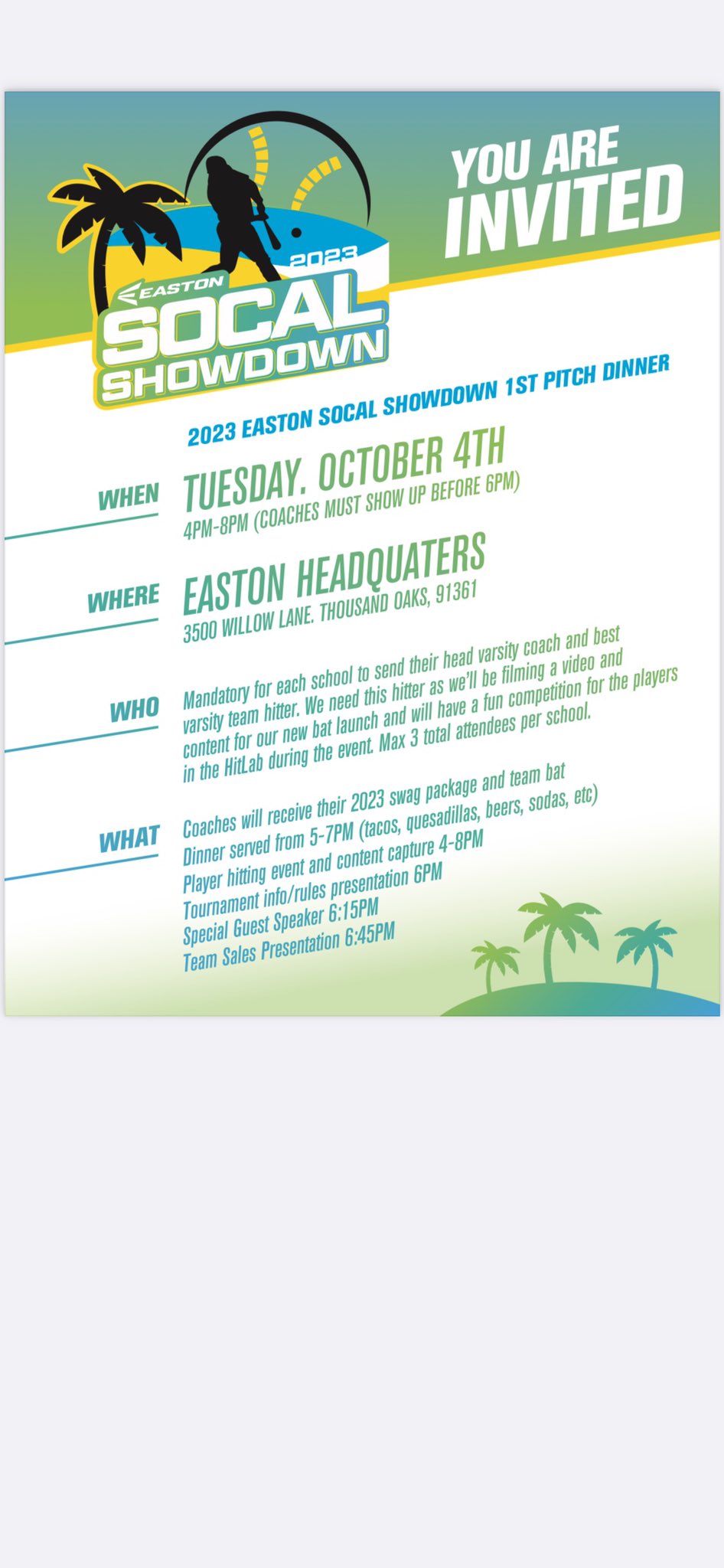 Easton SoCal Showdown (@EastonShowdown_) / Twitter