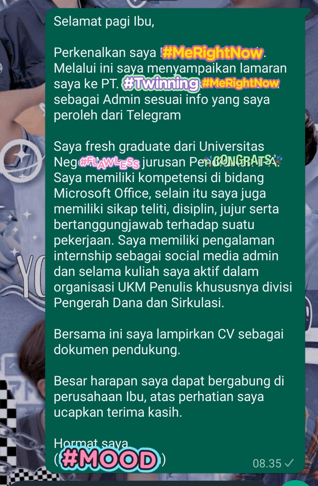 BACA RULES DI (bit.ly/worksfess) on Twitter: "Work! Cover letter lamar via wa kayak gini boleh ...