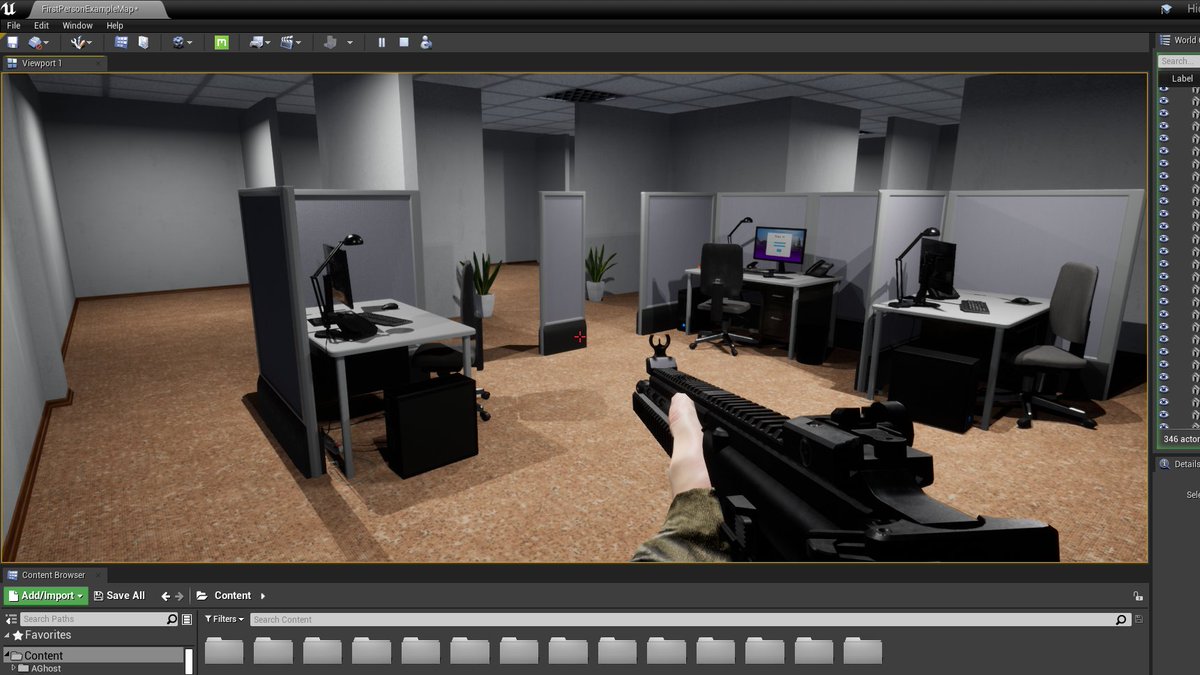 Working on a level for the Themed Horror gamejam #UnrealEngine #UE4 #Gamedev #Gamejam # ...