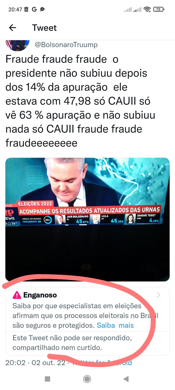 Dmarques 🇧🇷🇧🇷🇧🇷 on Twitter: "@AugustoNPistola Quem insinua fraude t sua msg automaticamente ...