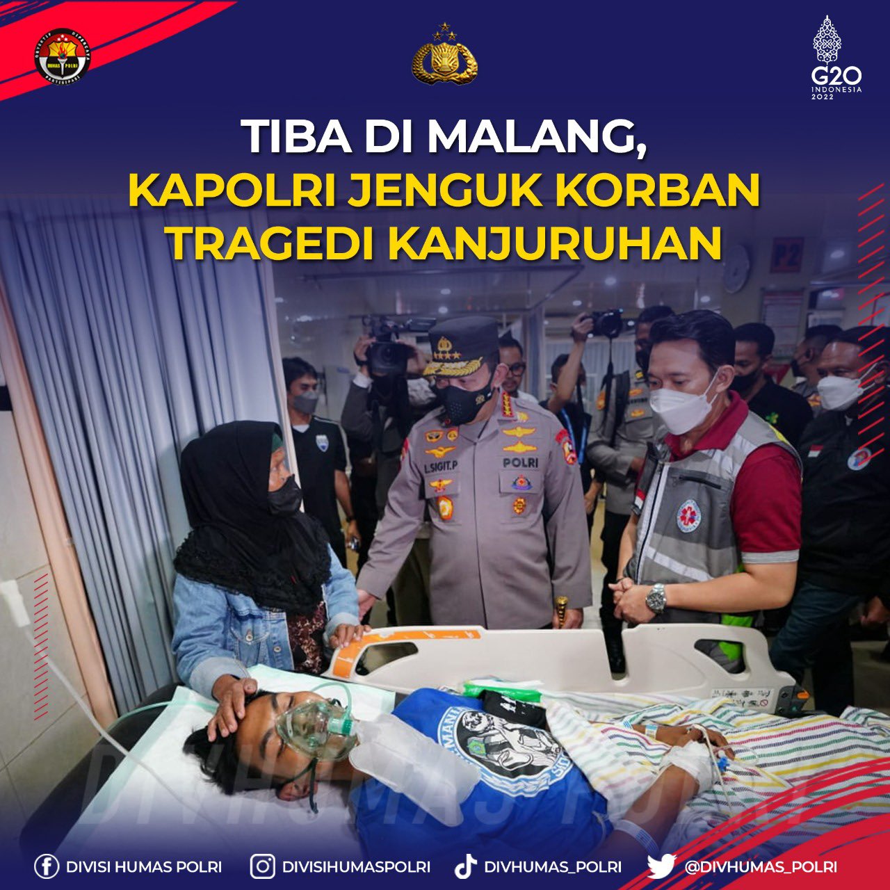 Divisi Humas Polri on Twitter: "Tiba di Malang, Kapolri Jenguk Korban Tragedi Kanjuruhan https ...