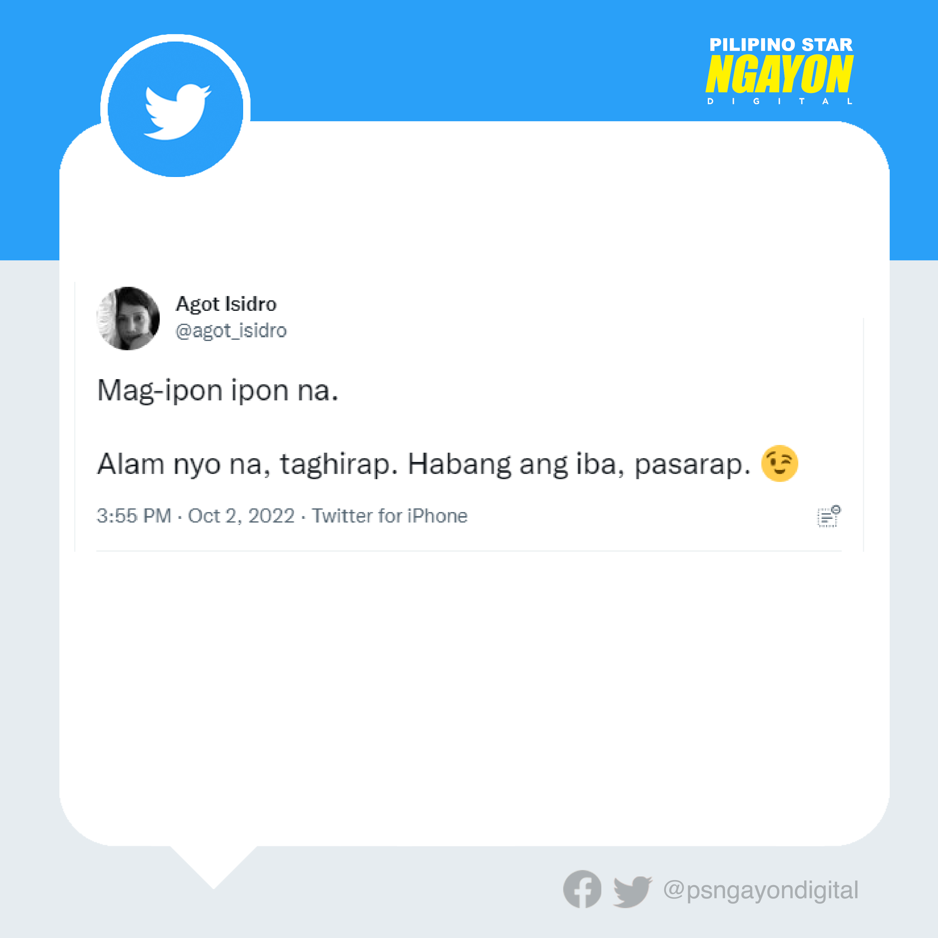 The Philippine Star on Twitter: "RT @psngayondigital: 'TAGHIRAP, HABANG ANG IBA, PASARAP ...