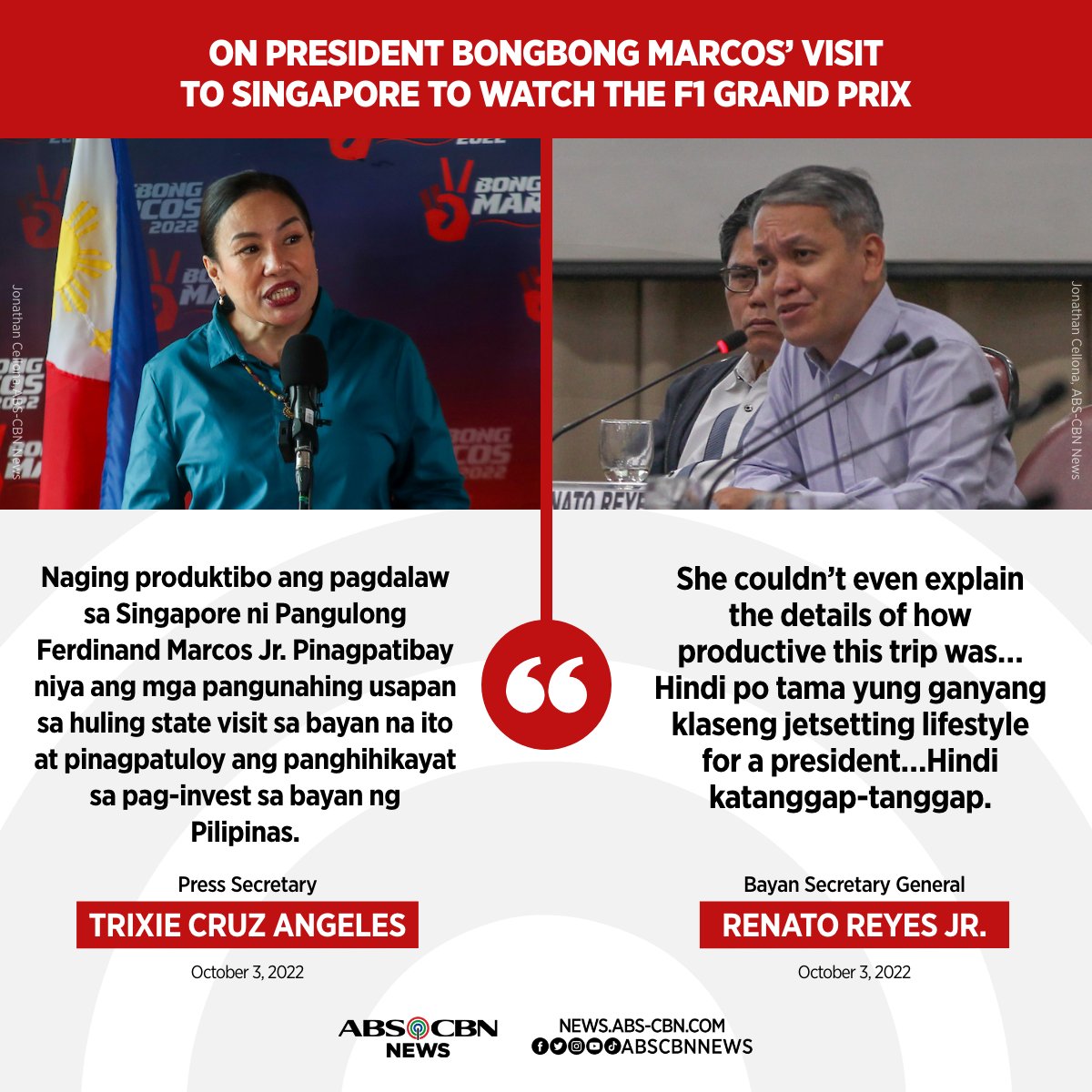 ABS-CBN News on Twitter: "Although Malacañang said that President Bongbong Marcos' trip to ...