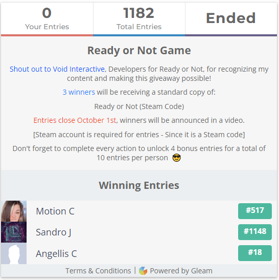 VOID Interactive on Twitter: "RT @killumms: Congratulations the winners of the giveaway! I've ...