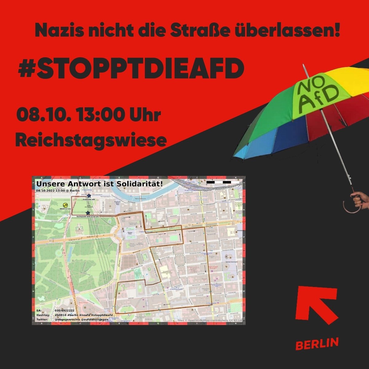 linksjugend solid Berlin on Twitter: "Für den 08.10.22 mobilisiert die AfD zu einer Großdemo in ...