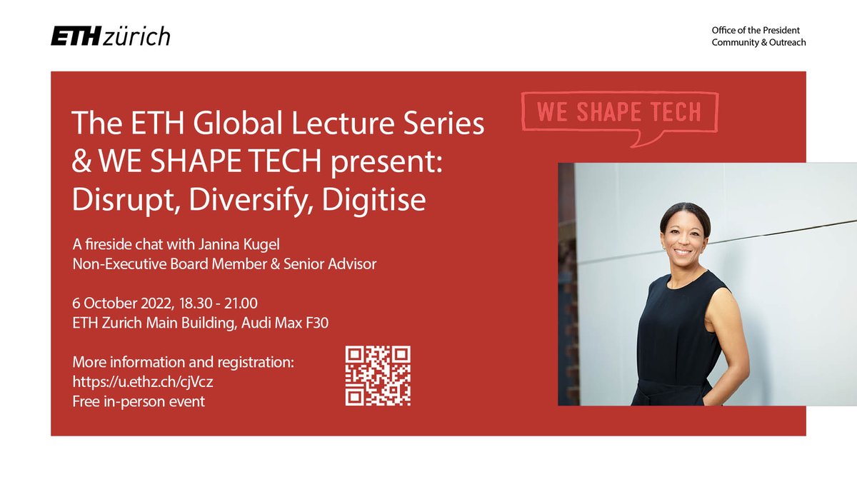 ETH Zurich on Twitter: "RT @Joel_Mesot: You won't want to miss this: @janinakugel will be at ...