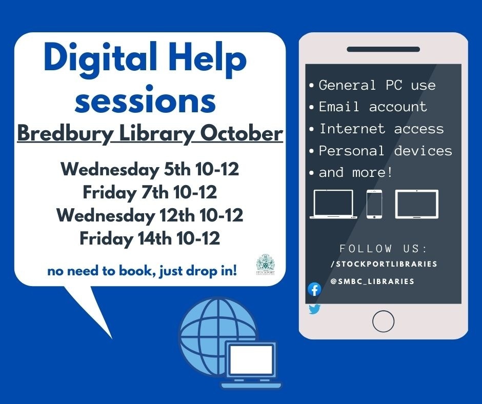Stockport Libraries On Twitter Come Along To One Of Our Free Digital Support Drop Ins At
