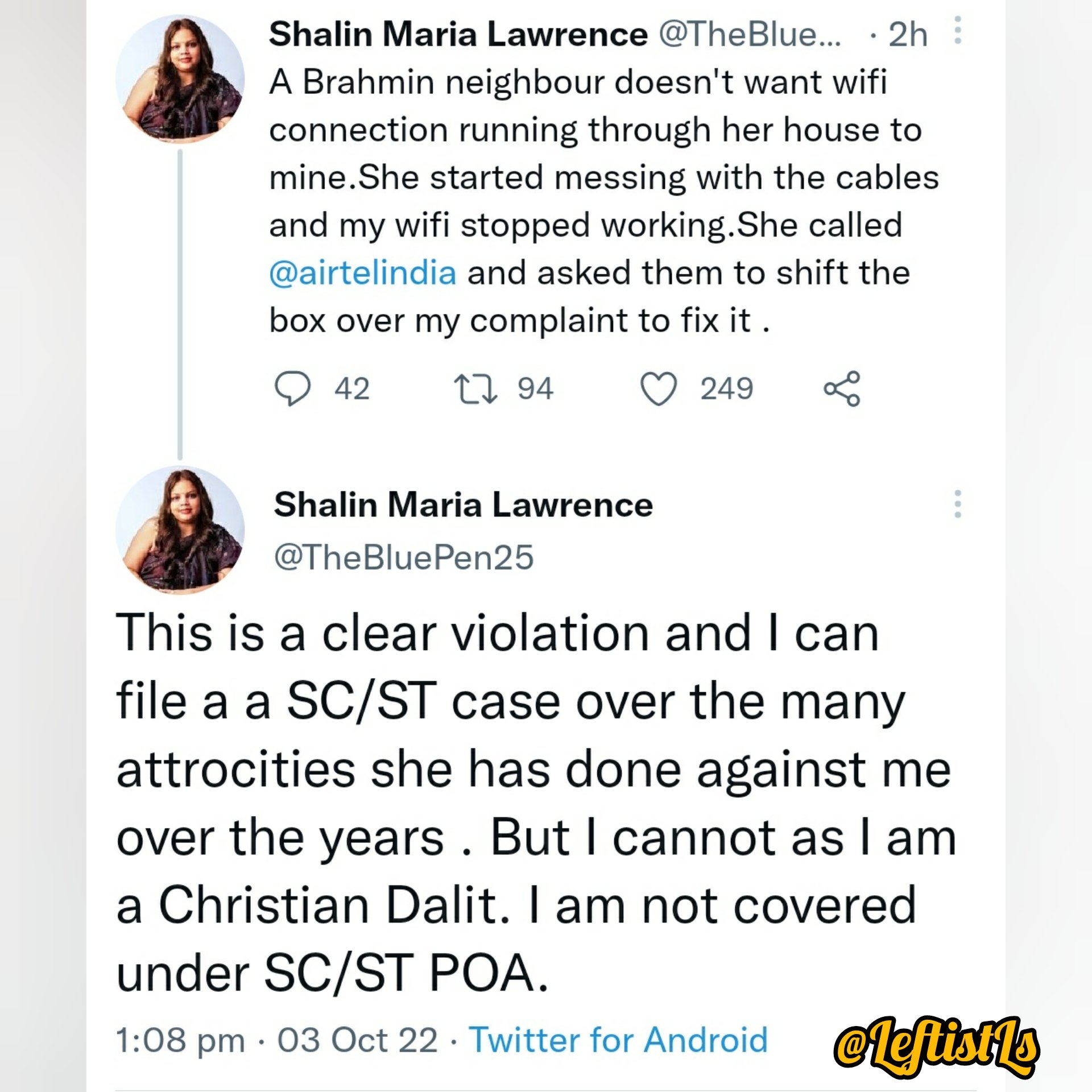 Indian Leftists Posting Their Ls Online on Twitter: "https://t.co/vqTUDpmiMj" / Twitter