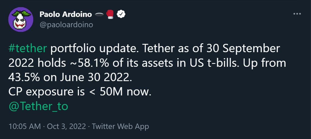 Interestingly, while Tether is dumping all of their garbage commercial ...