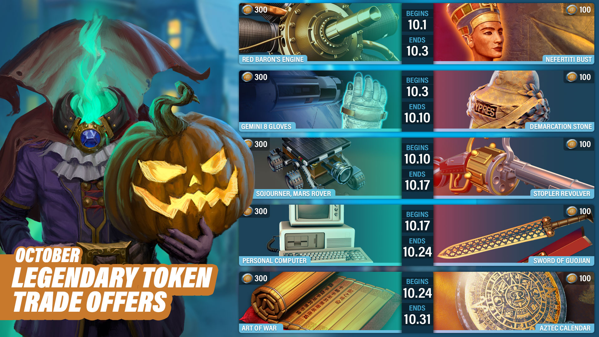 DomiNations on Twitter: "Marco Polo's new Legendary Token trade offers are Creeping into October ...