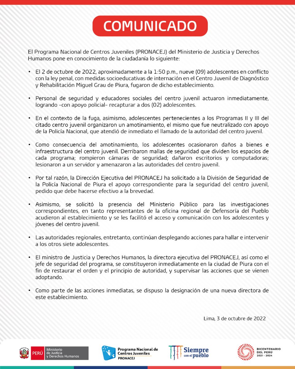 Ministerio De Justicia Y Derechos Humanos On Twitter Rt Pronacej