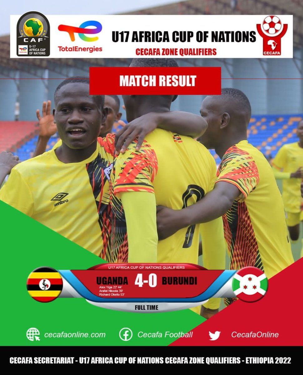 Cecafaonline on Twitter: "Match Day 1 @TotalEnergies U17 AFCON Qualifiers - CECAFA Zone Group B ...