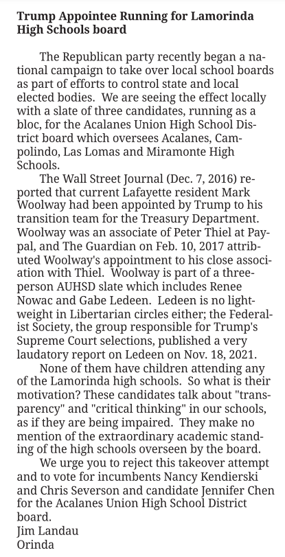 In an obscure school district outside Oakland, a slate of high-profile ...