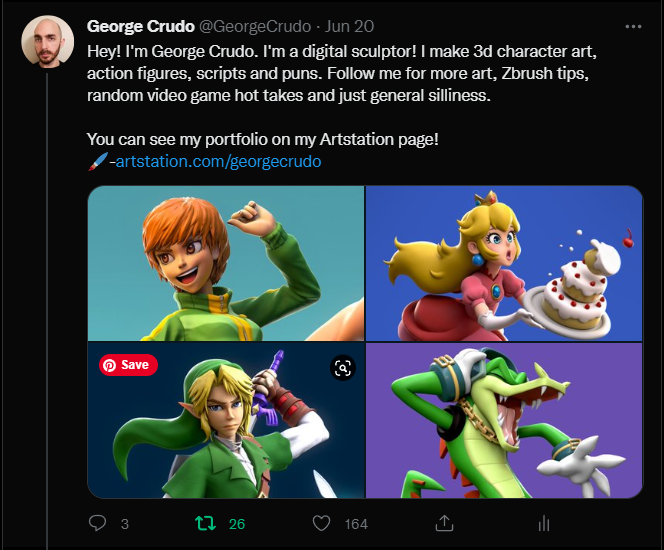 George Crudo Parody 🦆 On Twitter My Art Is Doomed I Just Got Owned