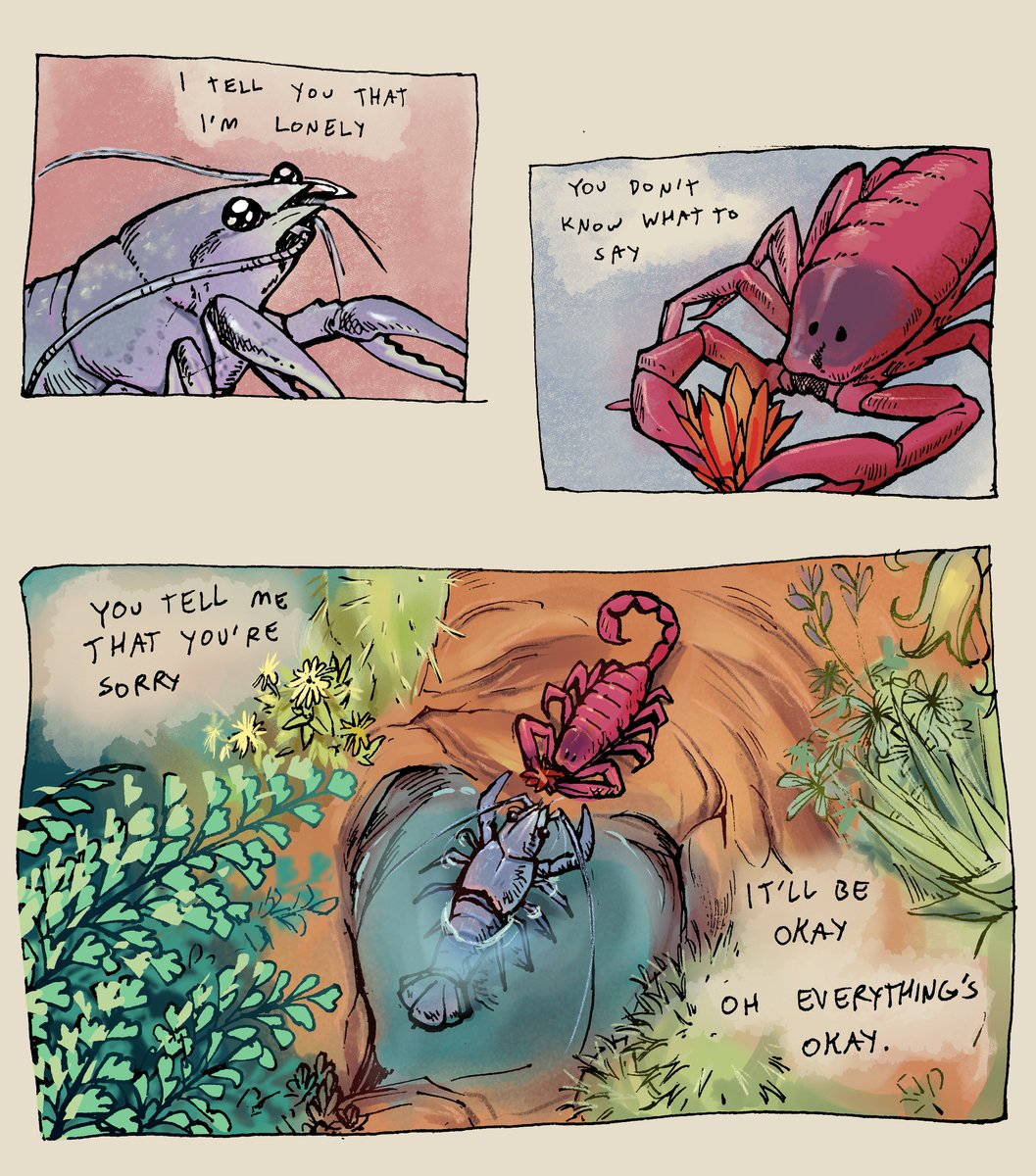 「A scorpion and a crawfish. Thought about making this a long」Isopod Propagandaの漫画