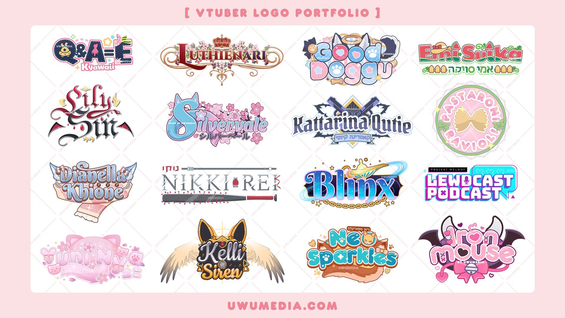 UWU MEDIA | VTUBER GRAPHICS STUDIO on Twitter: "Some vtuber logo designs we created over the ...