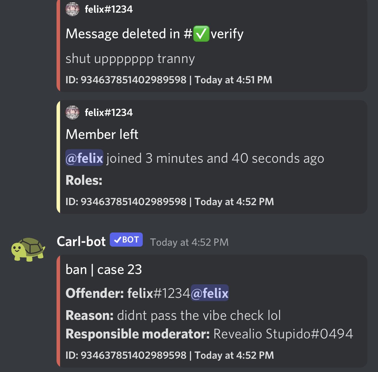 Victoria 🎀 🦃 on Twitter: "Mfer got flagged by auto mod for the t slur so he said "transgender ...