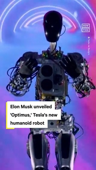 Elon Musk introduced a Tesla humanoid robot, Optimus, at an AI event on ...