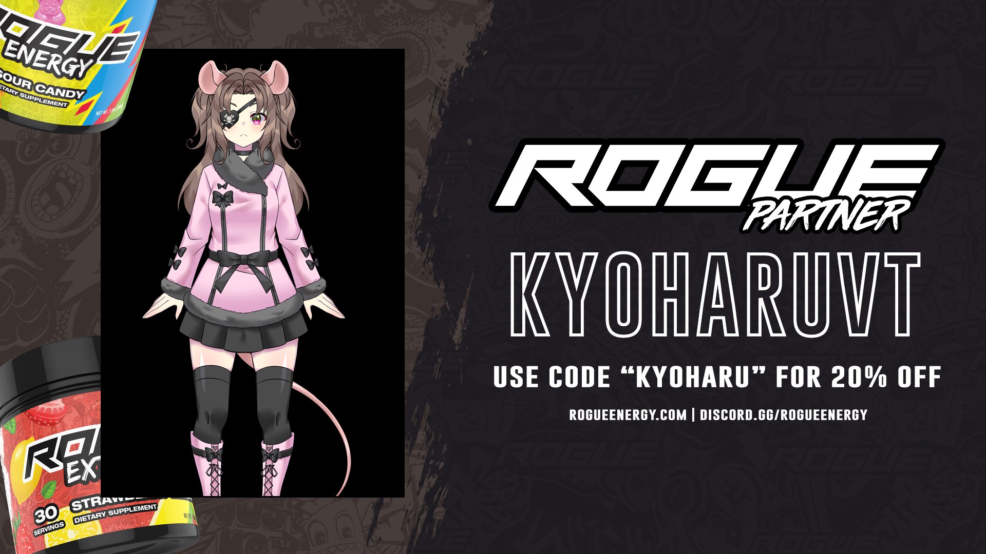 Kyoharu 🐀 ️ Rat Vtuber on Twitter: "Hey homie!! I'm partnered with @TheRogueEnergy now! Use code ...