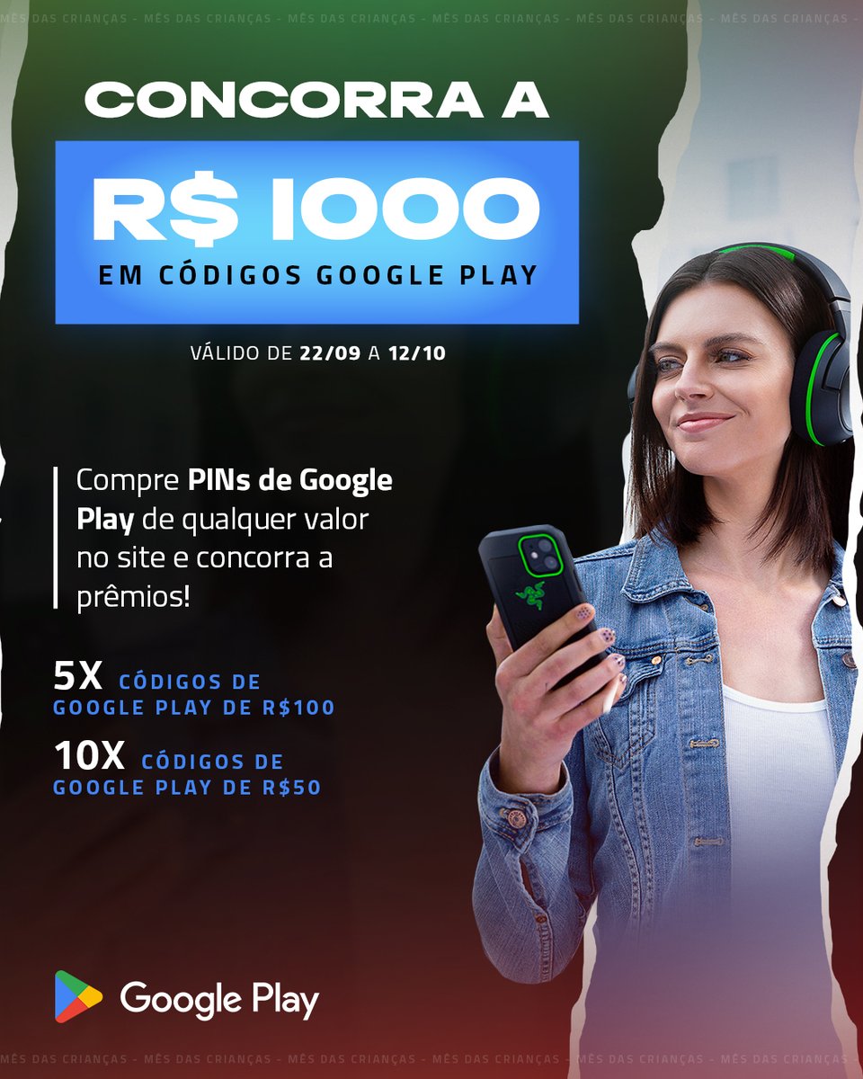 R Λ Z Ξ R Gold 🇧🇷 on Twitter: "Que tal ganhar até R$1000 reais em códigos da Google Play? 💎 ...