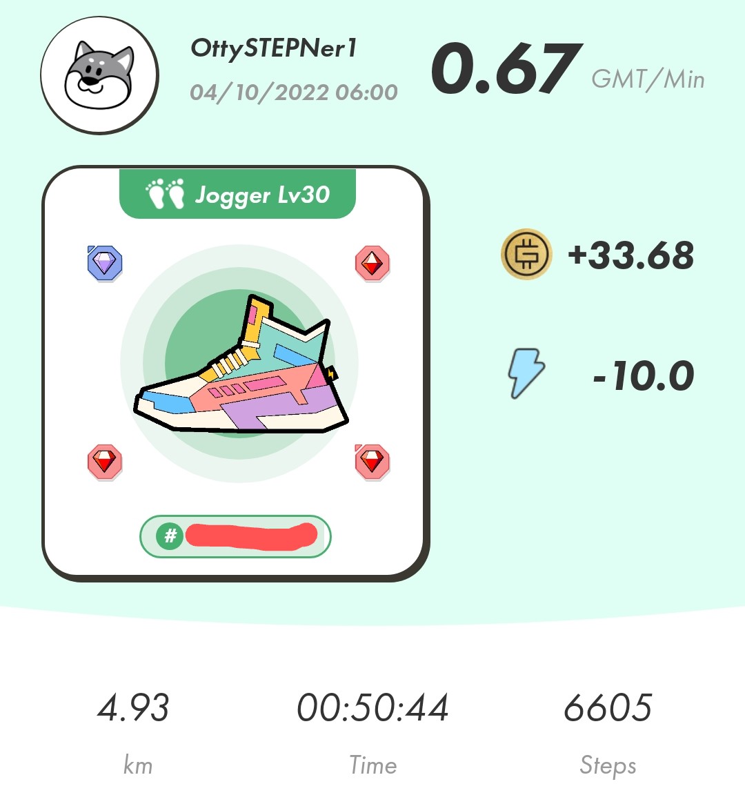 t2@STEPNエンジニア on Twitter: "本日の検証は、@OttySTEPNer1 さんにご協力いただけることになり同時スタート10エネ消費しました！ 結果は、、、 ottyさん ...