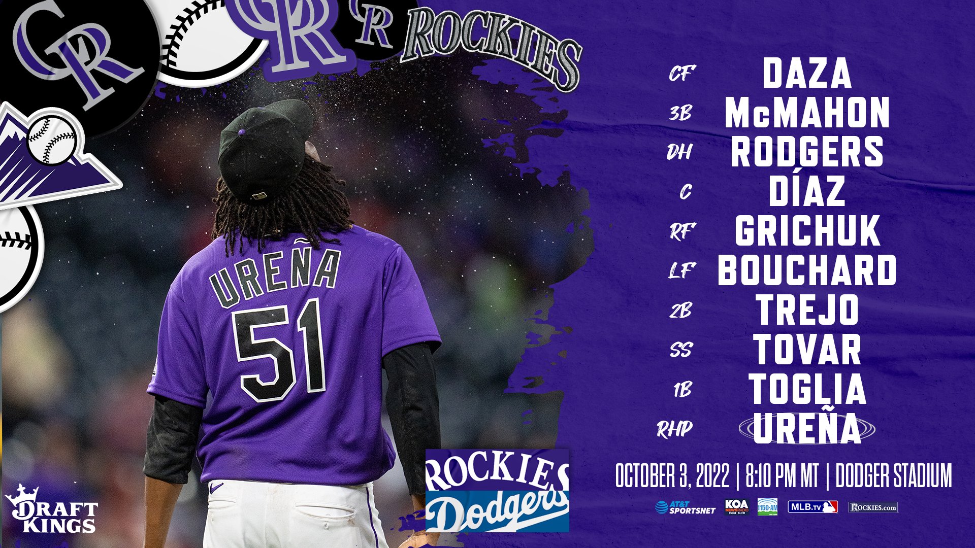 Colorado Rockies on Twitter: "Tonight's lineup in LA🌴 https://t.co/1V1UJUujTi" / Twitter