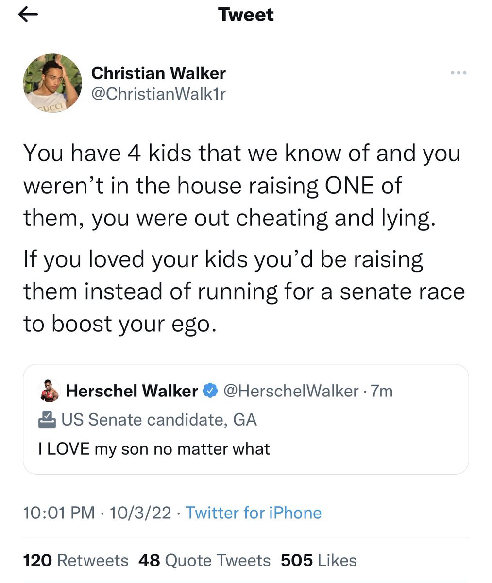 Herschel Walker's son calls him out on twitter - Page 2 | TexAgs