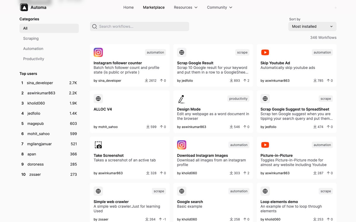 Tw93 on Twitter: "#工程师工具，今天推荐一个浏览器自动化工作流的扩展叫 Automa https://automa.site 使用连接块来编排你的逻辑，有自动填充表单、截图 ...