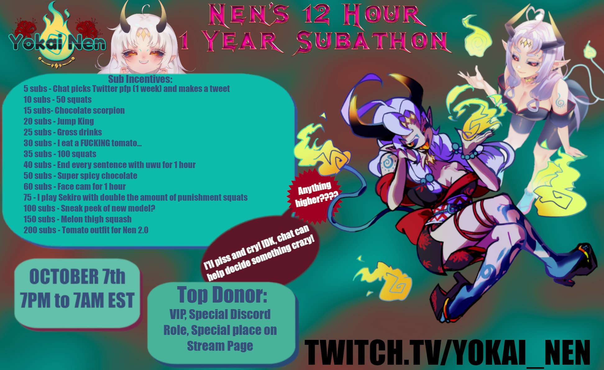 Nen👻yokai vtuber (2.0 Debut 2022) on Twitter: "👻Hi wisps its my 1 year streaming anniversary!!!👻 ...