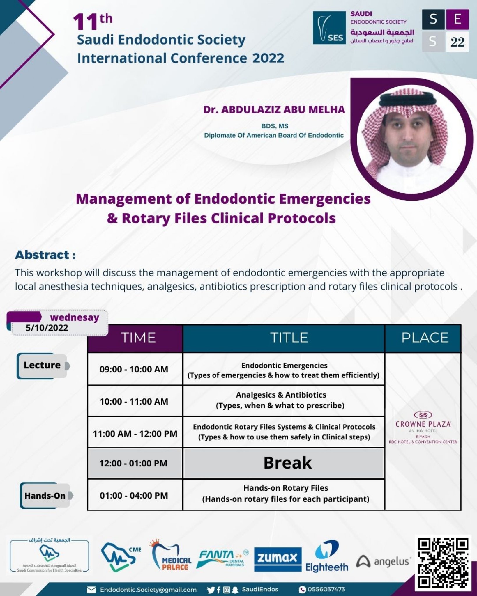 Saudi Endodontic Society on Twitter: "Wednesday Workshops 5-10-2022 Management of Endodontic ...