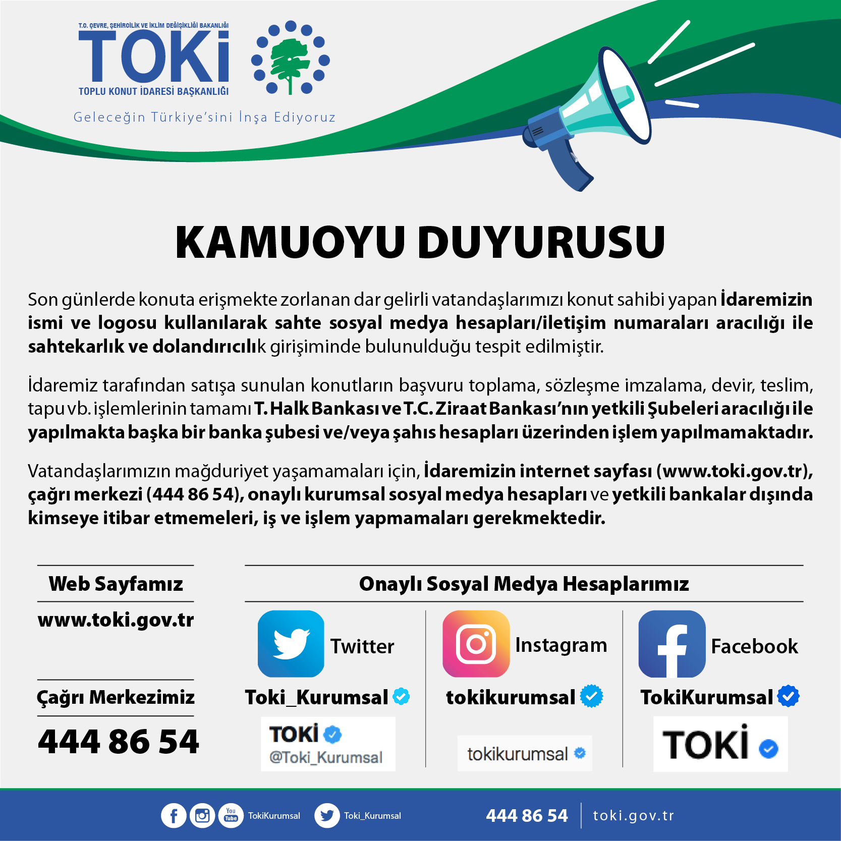 TOKİ on Twitter: "📢 KAMUOYU DUYURUSU https://t.co/5MBdbpcbkr" / Twitter