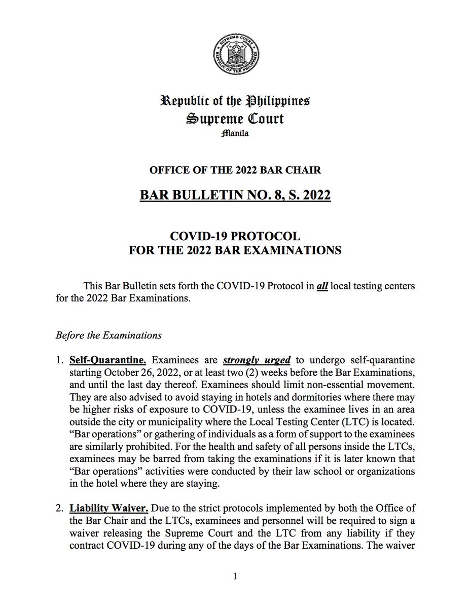 Philippine Supreme Court Public Information Office on Twitter: "READ: BAR BULLETIN NO. 8, S ...