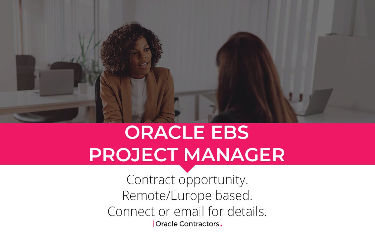 Oracle Contractors on Twitter: "CONTRACT OPPORTUNITY: Oracle EBS Project Manager Rate: $USD105 ...