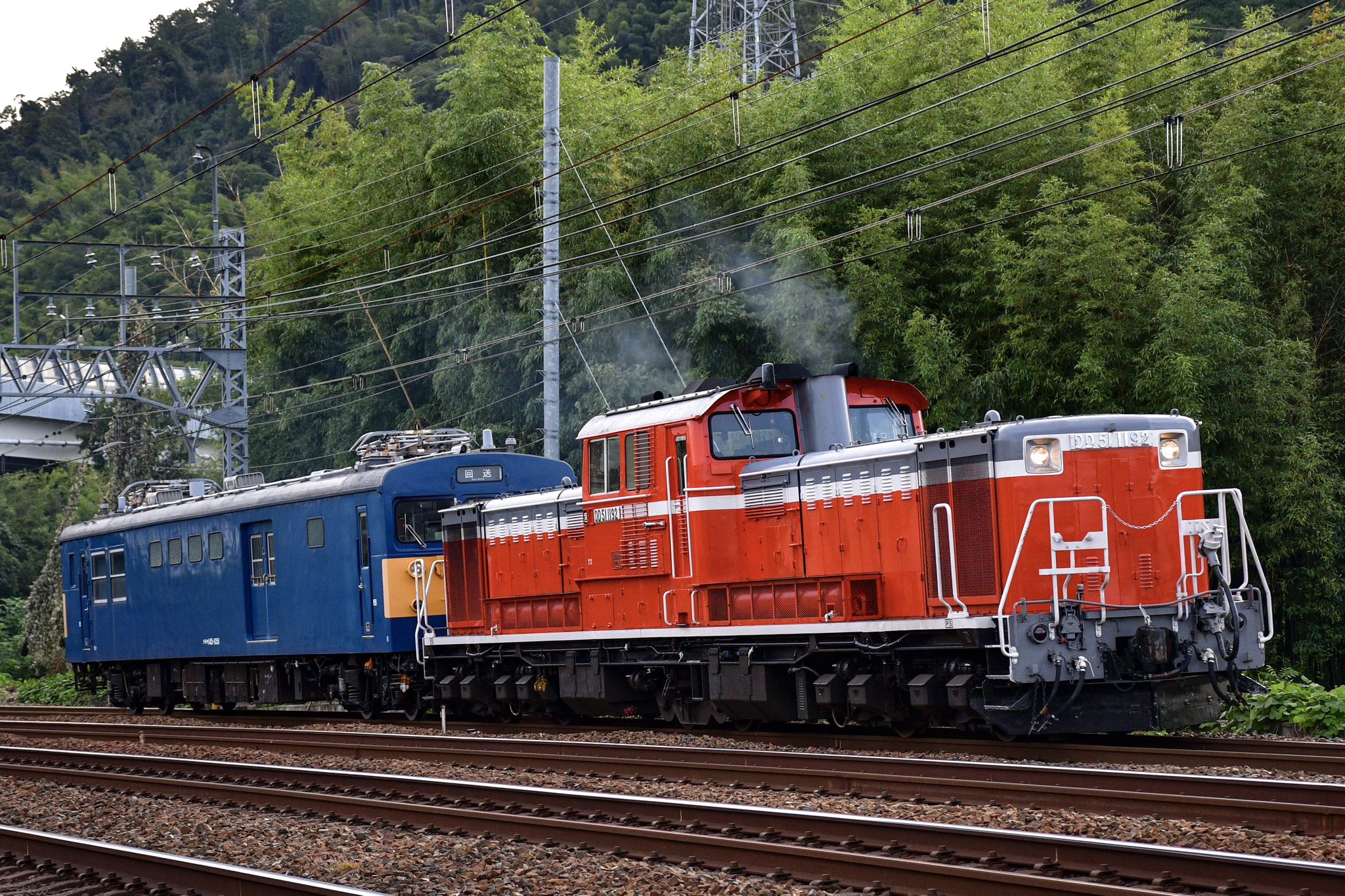 きょうと鉄 on Twitter: "配9563レ 415系廃車回送送り込み DD51 1192+クモヤ145-1051 2022.10.4 東海道本線 https://t.co ...