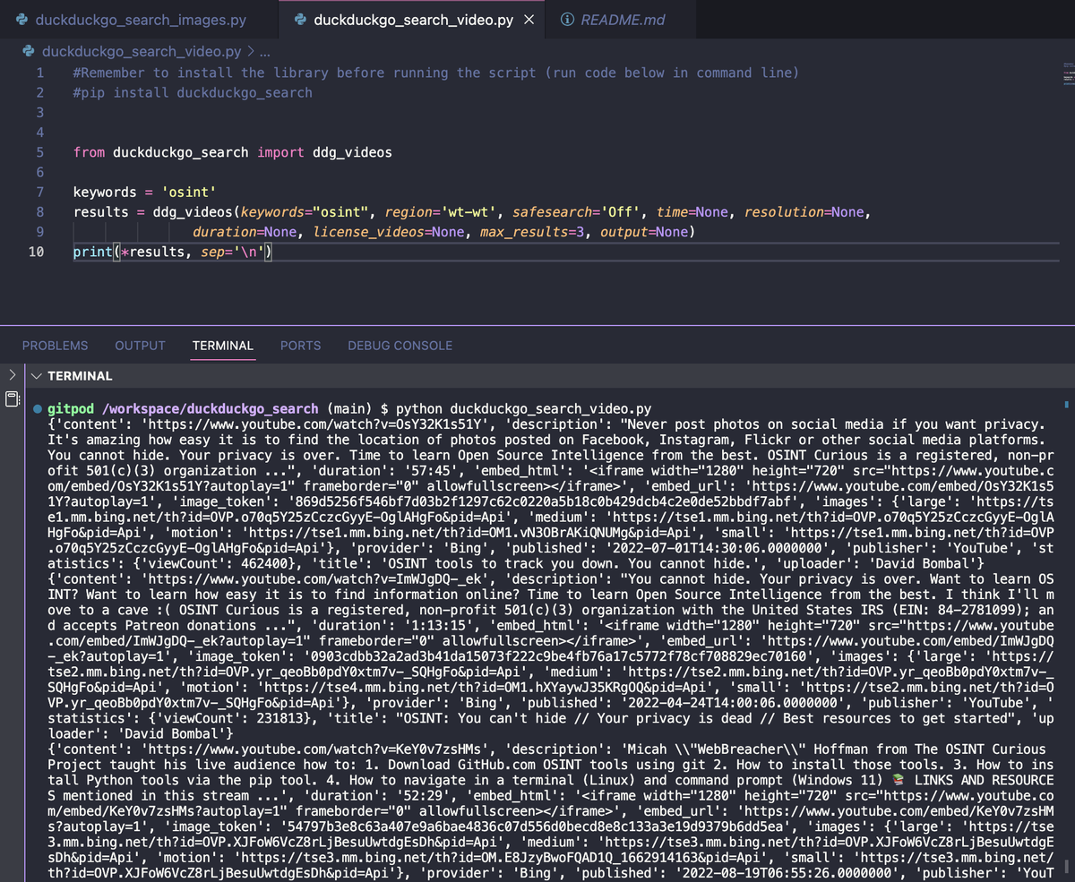 DuckDuck Go search In this thread I will show you how the #python ...