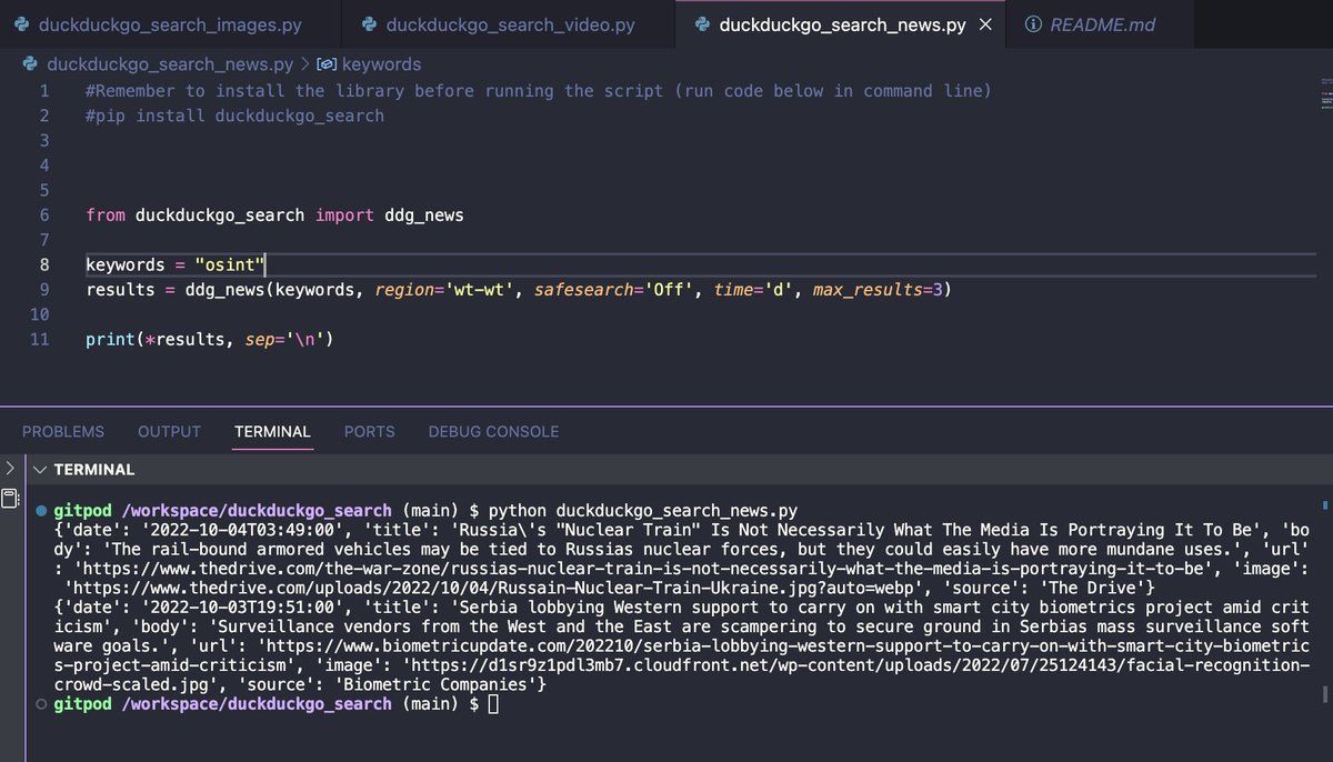 DuckDuck Go search In this thread I will show you how the #python ...