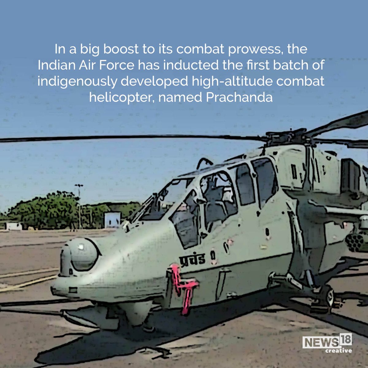 CNBC-TV18 on Twitter: "IAF inducted the first made-in-India light combat helicopter named ...