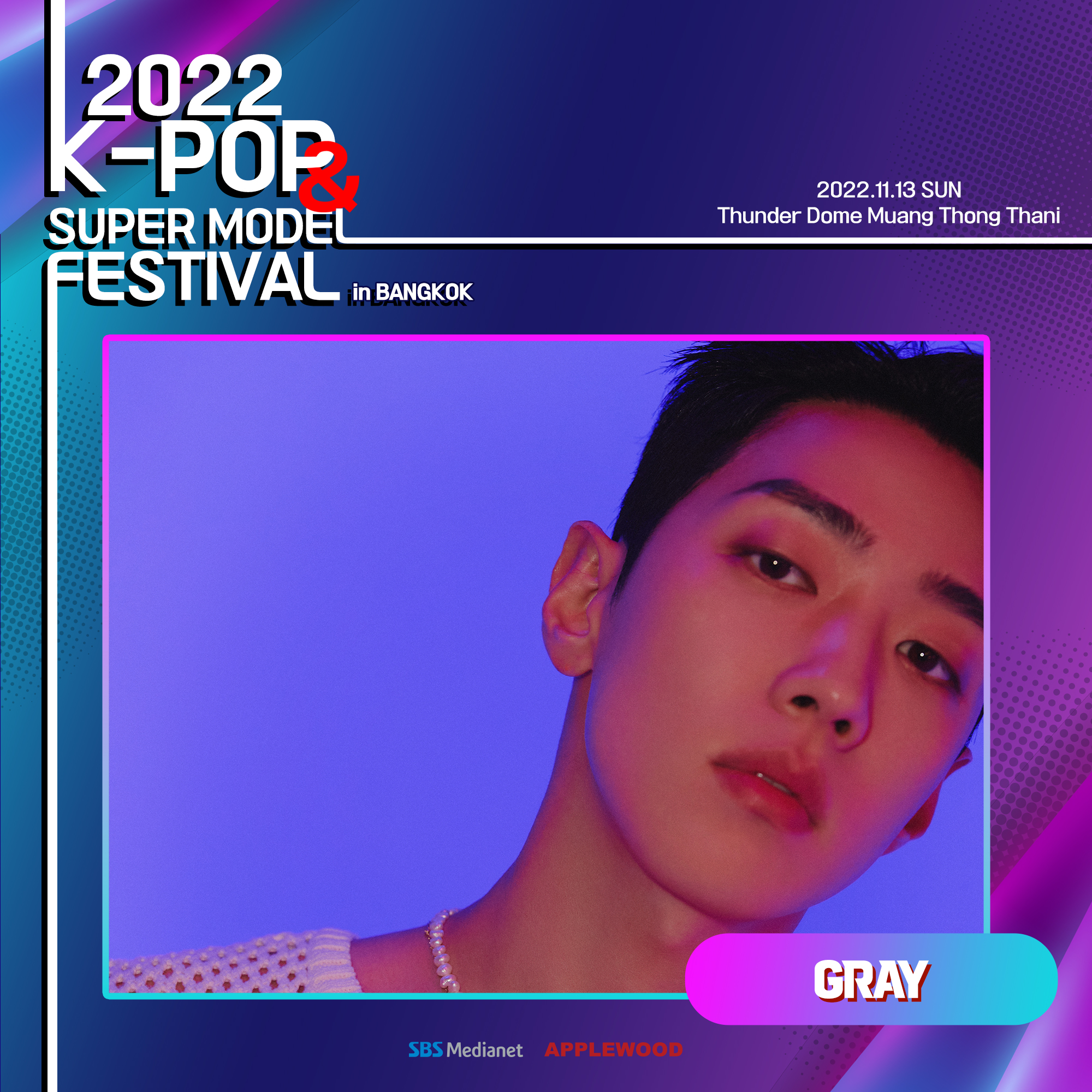 APPLEWOOD on Twitter: "Get's ready for GRAY, 2nd Artist to join ! 📆 2022.11.13 (SUN) 📍Thunder ...