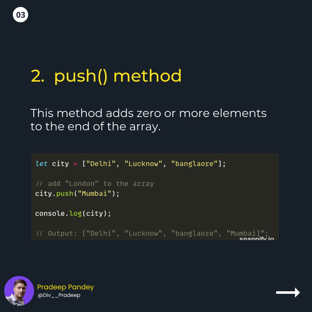 Top 10 Javascript Array Methods Every Web Developer Must Know🧵👇🏻 Thread From Pradeep Pandey