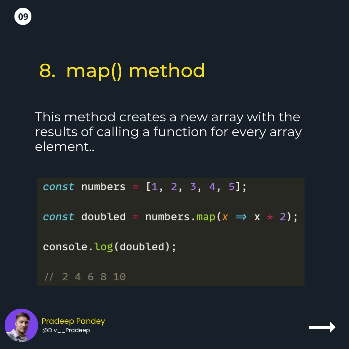 Top 10 Javascript Array Methods Every Web Developer Must Know🧵👇🏻 Thread From Pradeep Pandey