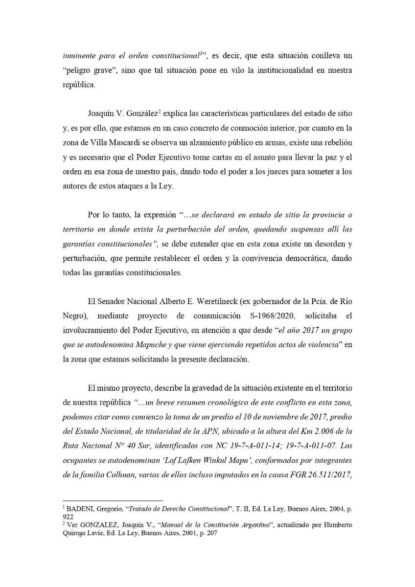 Recién Presenté Un Proyecto De Ley Que Declara El Estado De Sitio En