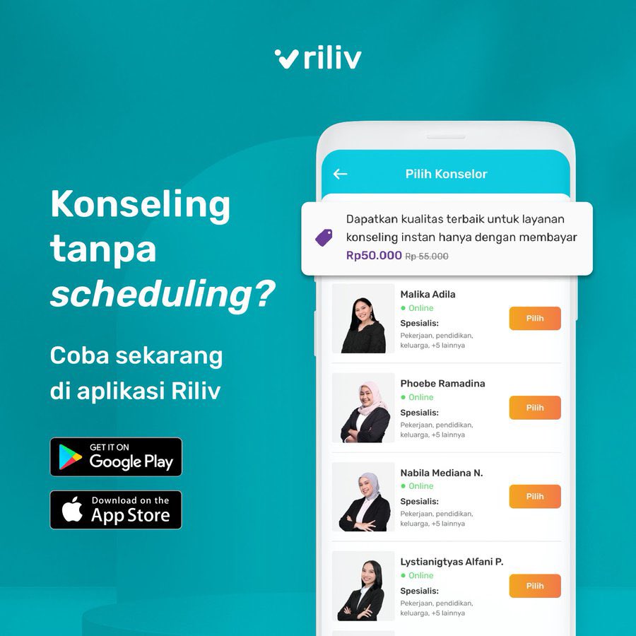 Riliv - Konseling Online & Self Care on Twitter: "@humanhatredd Hai kak, gimana kabarnya hari ...