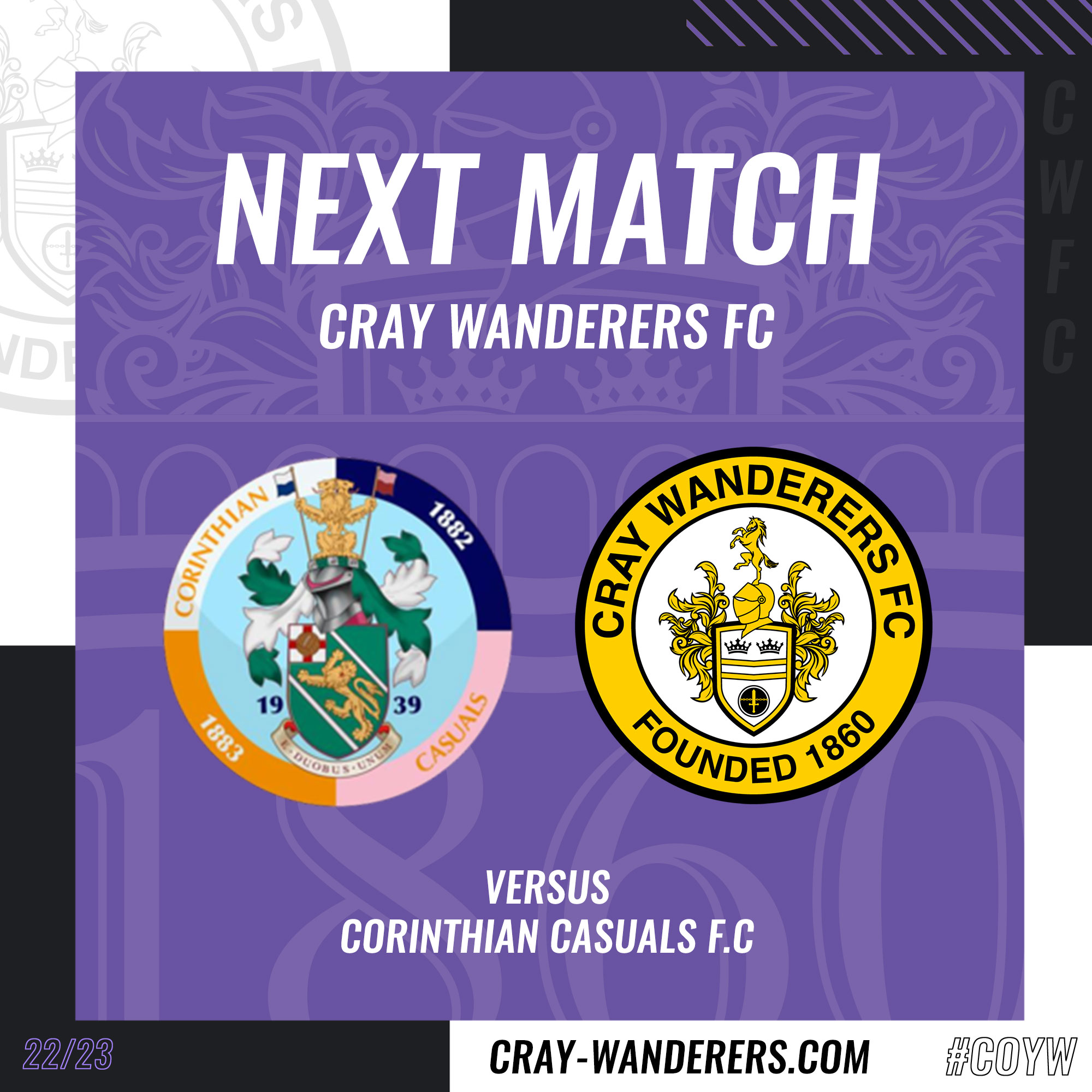 Cray Wanderers FC on Twitter: "Match Preview & Directions - @CorinthianCas vs. @OfficialWands ...