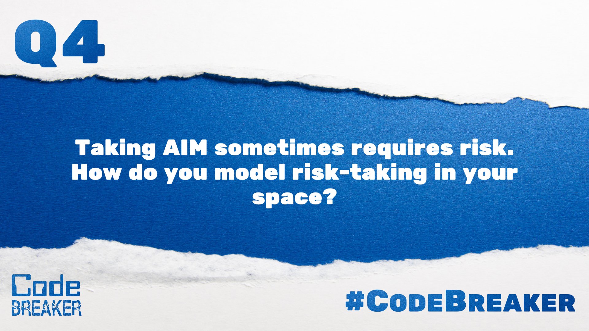 Code Breaker Inc. on Twitter: "Q4: Taking AIM sometimes requires risk. How do you model risk ...