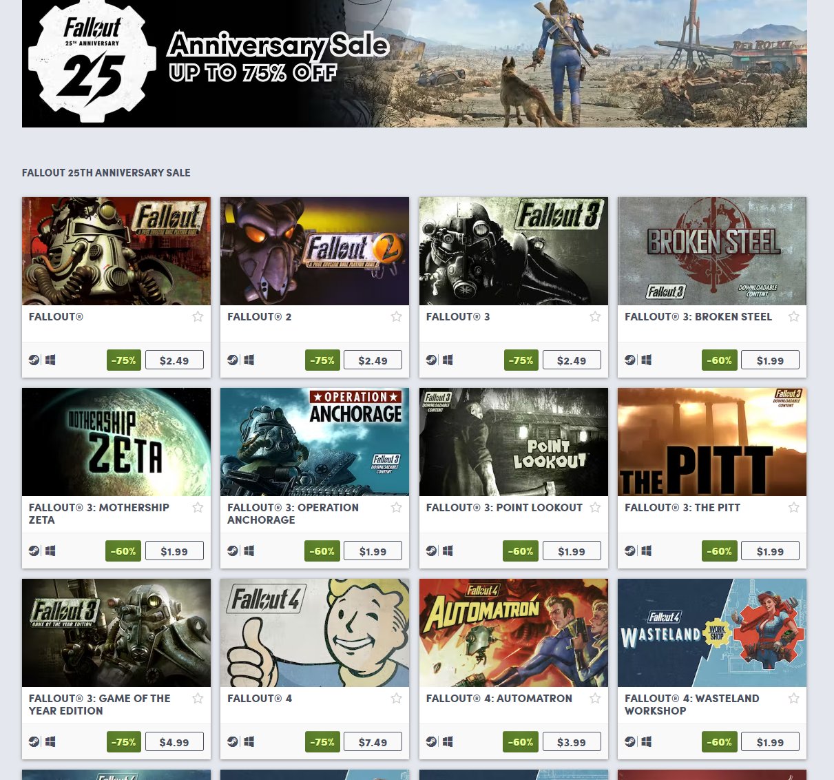 Wario64 on Twitter: "Fallout 25th Anniversary sale on Humble https://t.co/IbK8szuRCy #ad https ...