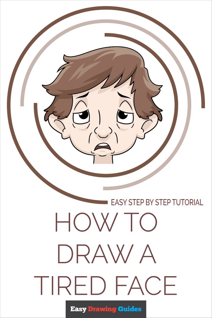 Exhausted Face Drawing