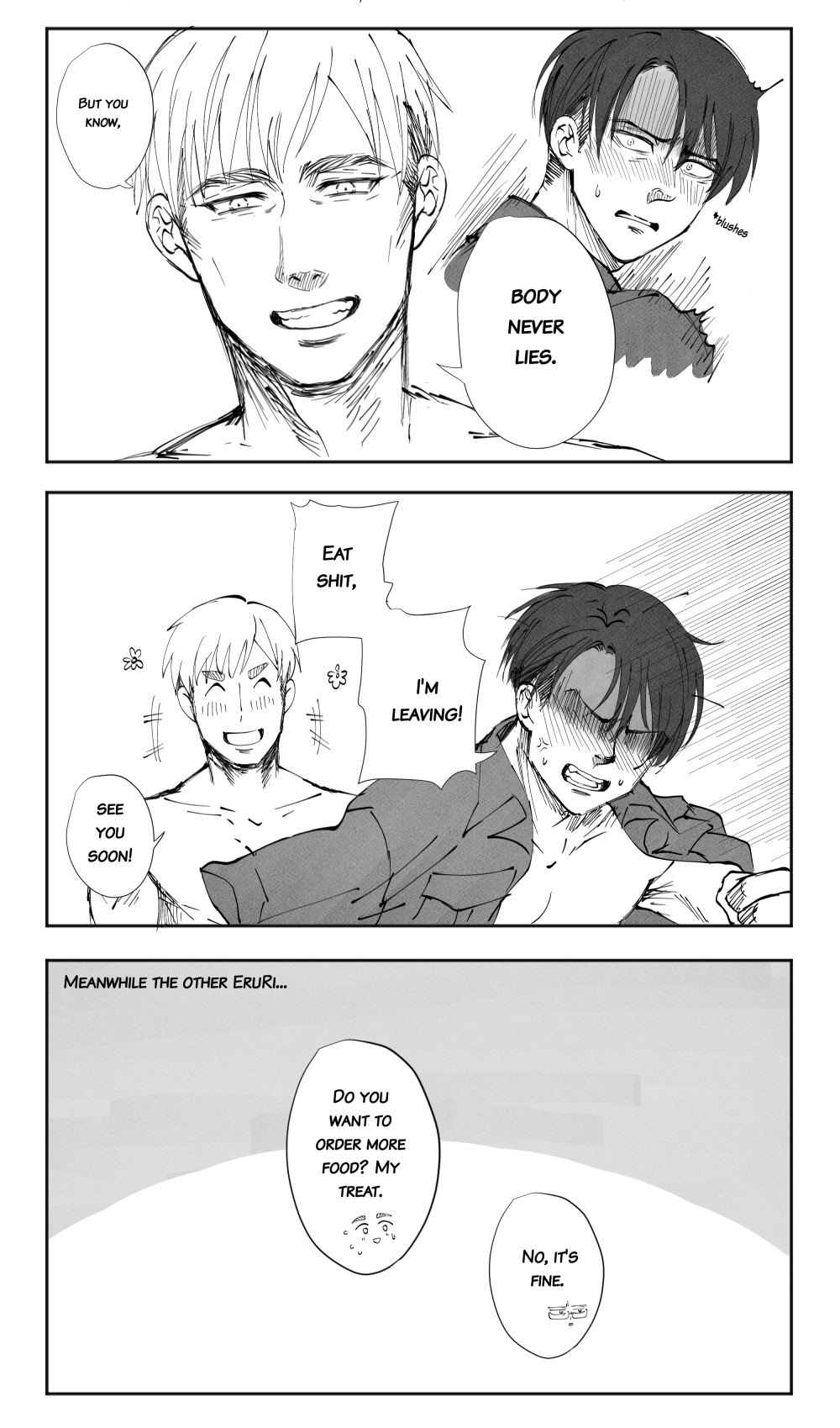 Maerwin(always MIA) on Twitter: "alright now it's Sukiya!Erwin and Janitor!Levi moment xD Read ...