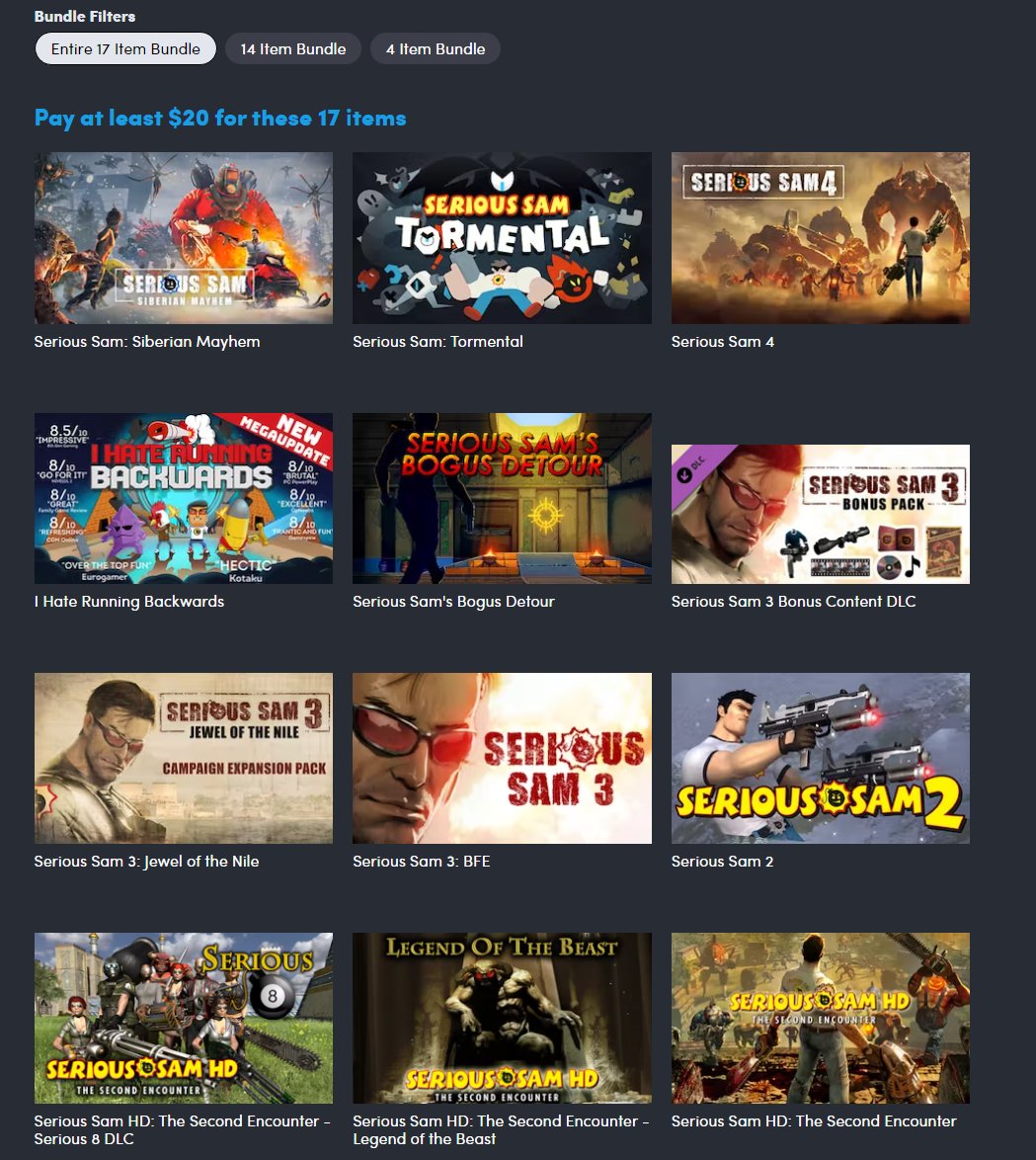 Wario64 on Twitter: "Last day to get Humble Games Bundle: Serious Sam https://t.co/IKRvedcxdx # ...