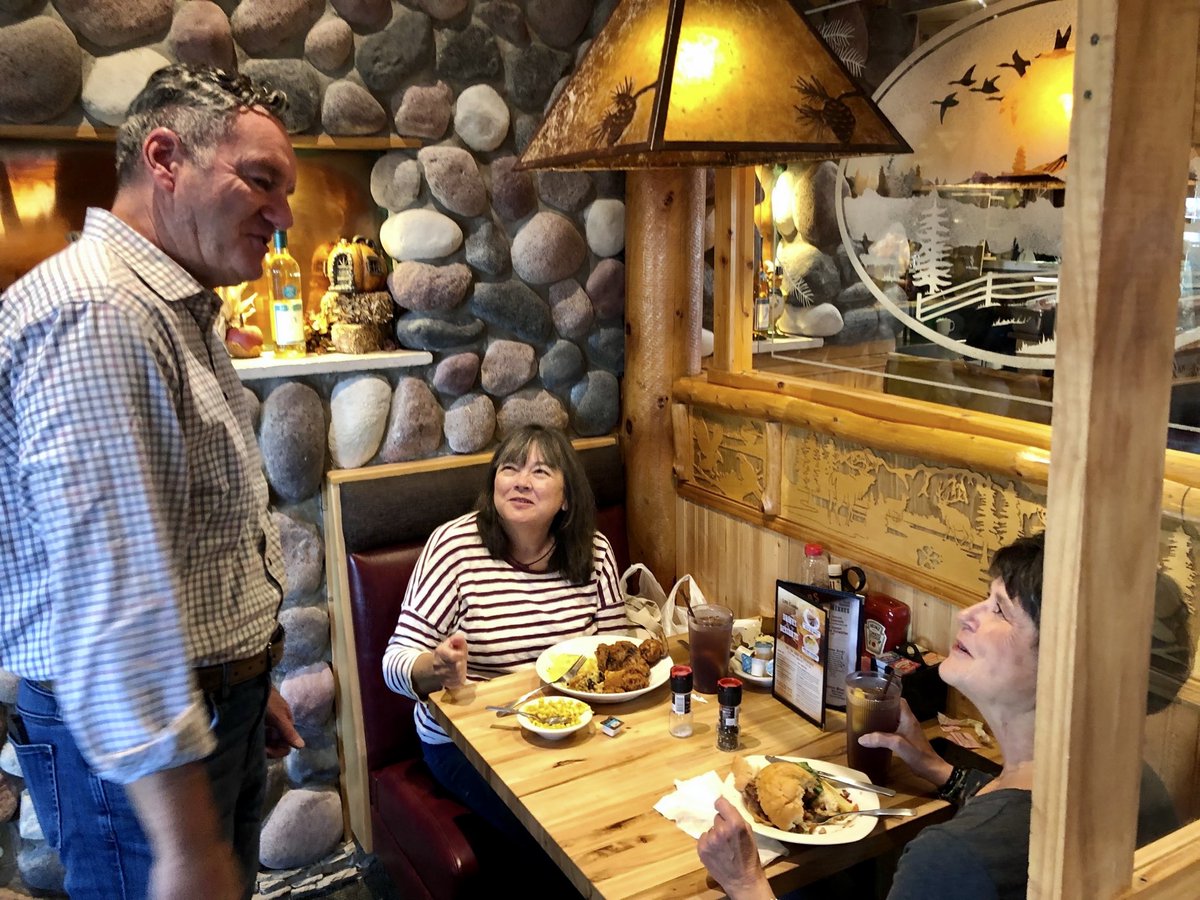 Tim Michels on Twitter: "Back on the trail. We grabbed a quick bite at the Log Cabin Restaurant ...