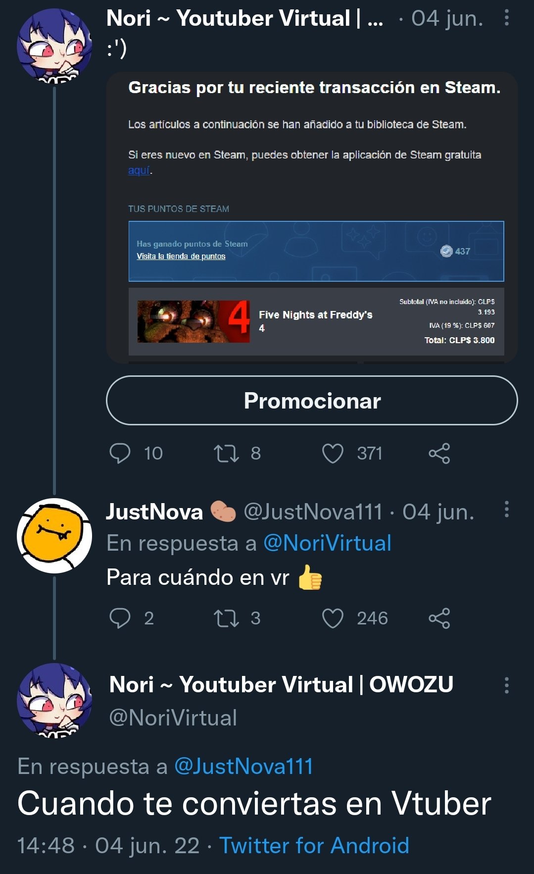 Nori ~ Youtuber Virtual Owozu On Twitter Jaja Jajaja Ja